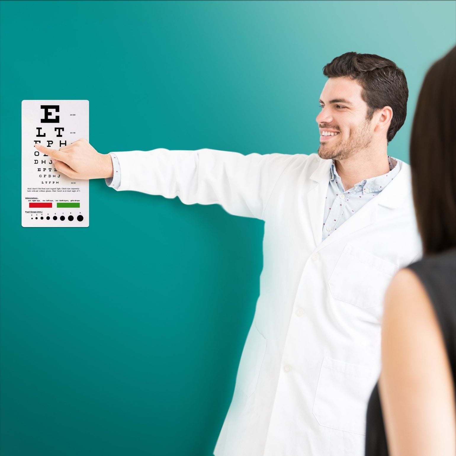 Snellen Pocket Eye Chart with Red + Green Bars | ASA Techmed – ASA TECHMED